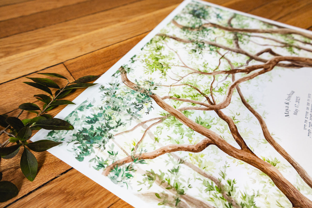 Live Oak Tree Ketubah – Tallulah Ketubahs