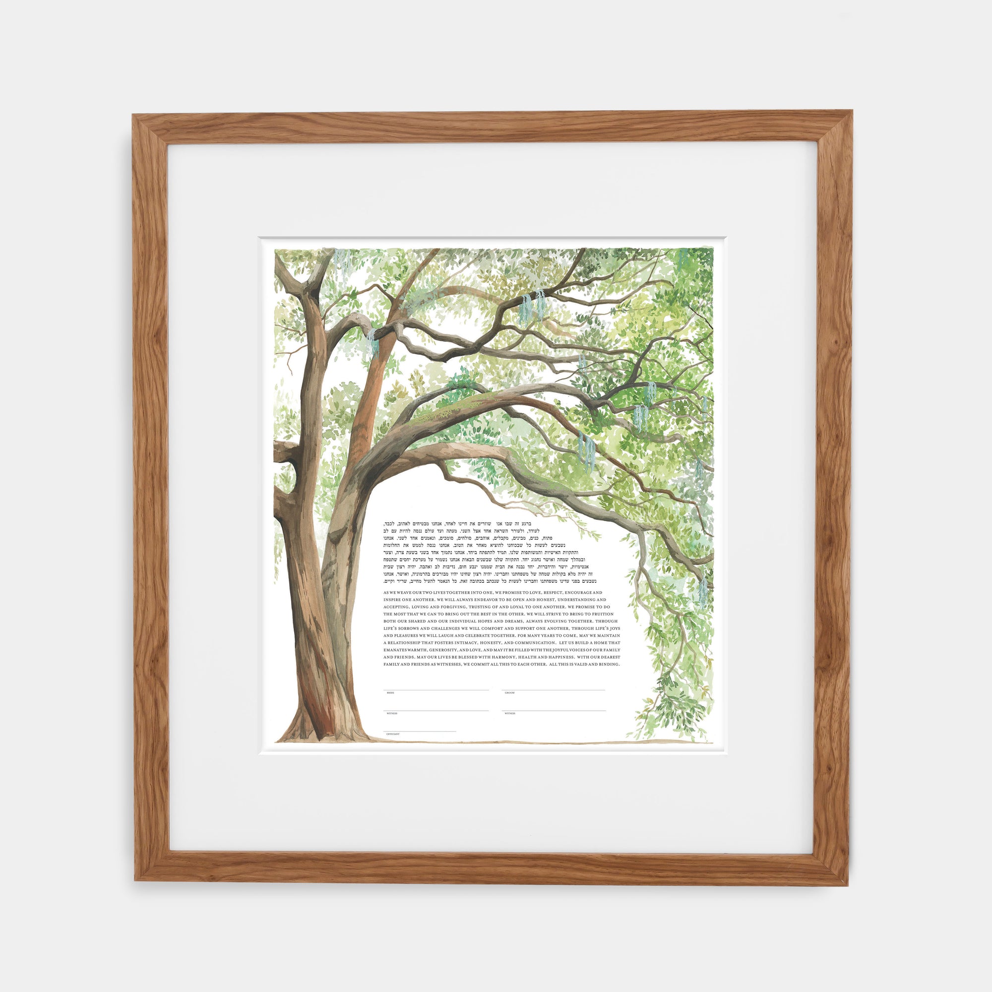 Live Oak Tree Ketubah – Tallulah Ketubahs