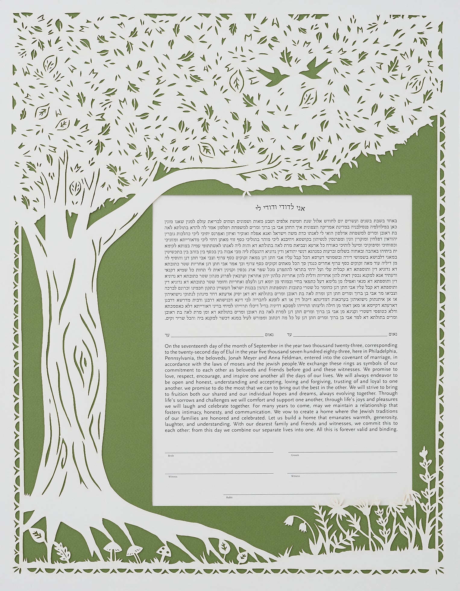 Tree of Life Papercut Ketubah by Guest Artist Annie Howe – Tallulah ...